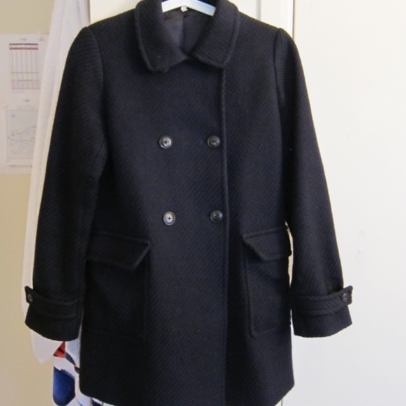 Muji | Jackets & Coats | Muji Japanese Dark Navy Blue Wool Peacoat S ...